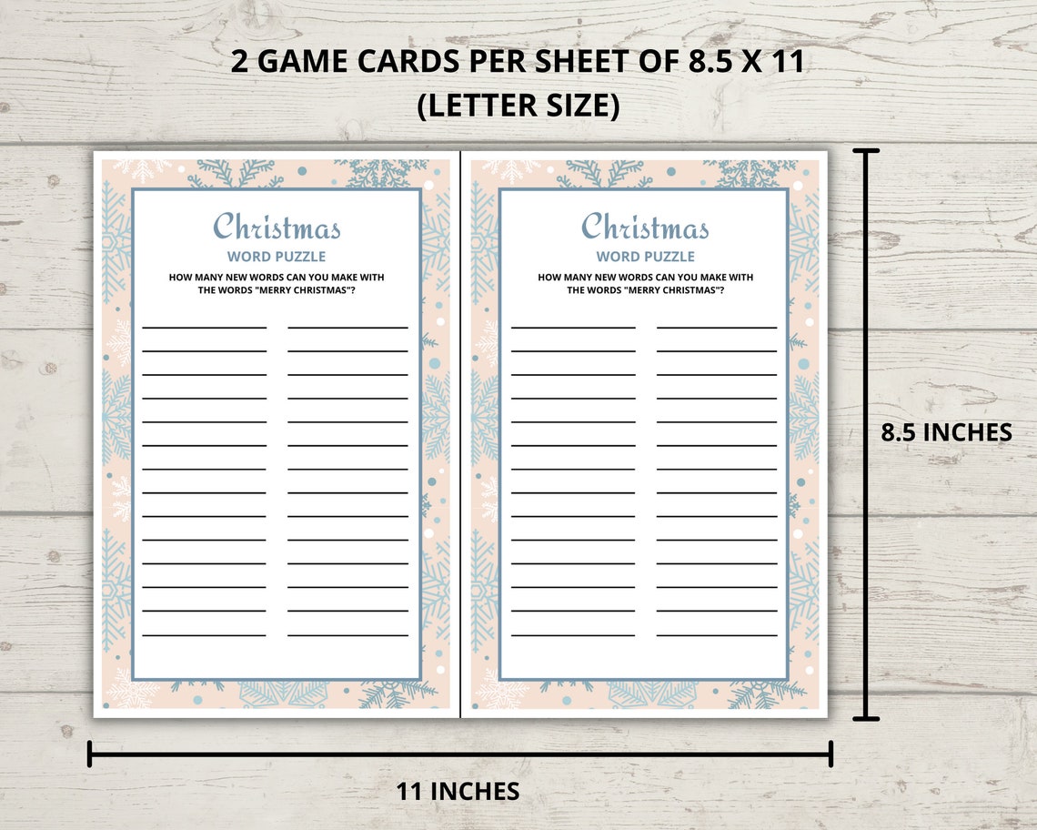 Christmas Word Puzzle Game, Winter Word Puzzle Game, Christmas Party ...