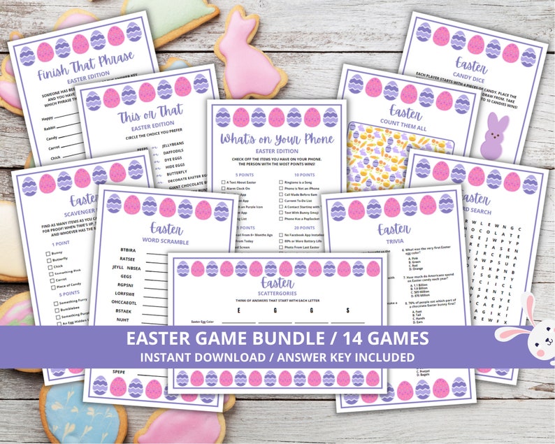 Easter Games Printable, Easter Games Bundle, Easter Activities, Easter ...