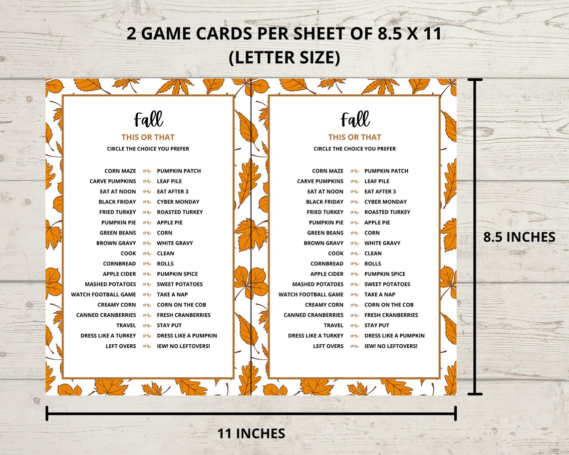Printable Fall Games, Thanksgiving Games Printable, Fall Games Bundle ...