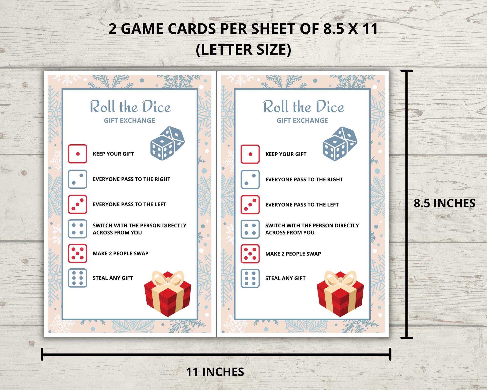 Christmas Gift Exchange Game, Christmas Gift Exchange Dice Game, Roll ...