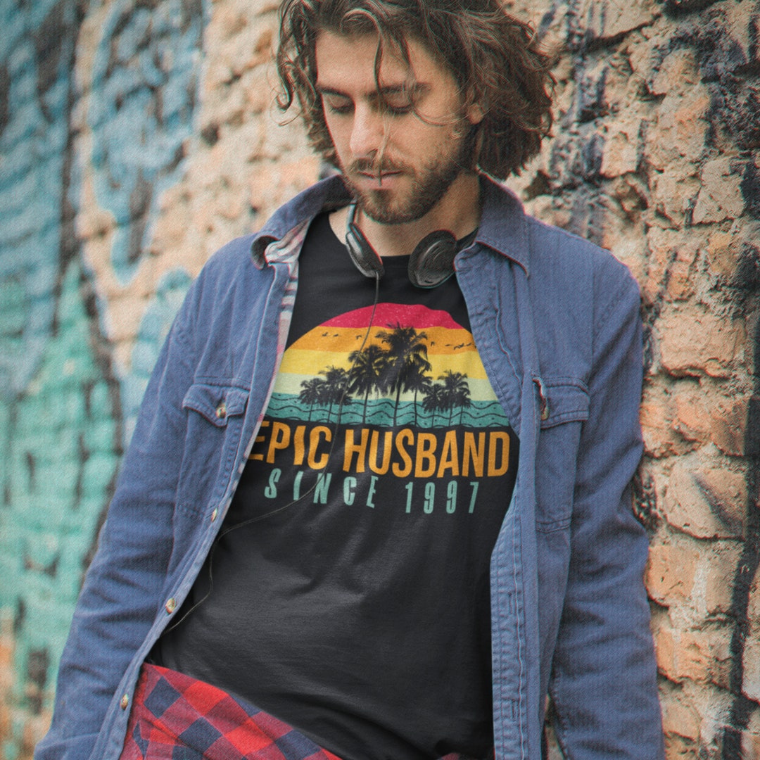 Funny 27th Wedding Anniversary Gift: Epic Husband Since 1997 Shirt for ...