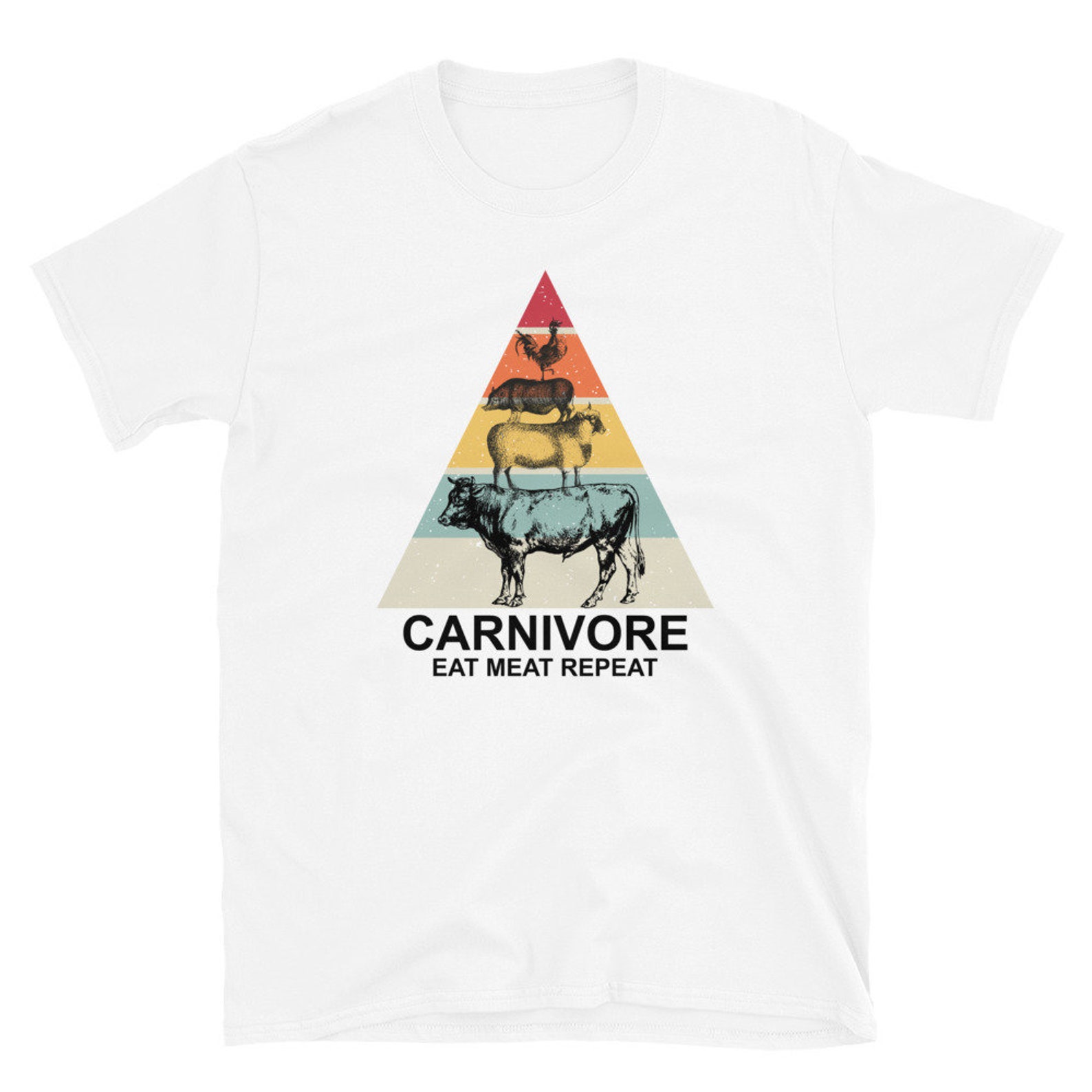 Funny Carnivore Food Pyramid T Shirt for Men and Women Carnivore Eat ...