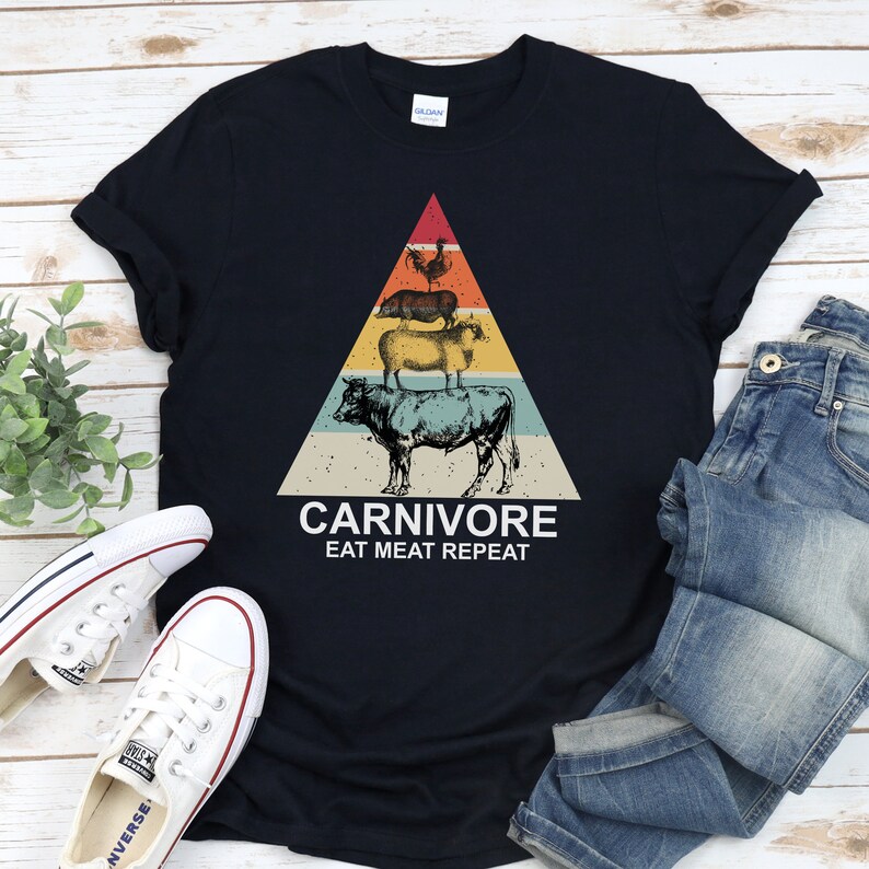 Funny Carnivore Food Pyramid T Shirt for Men and Women Carnivore Eat ...