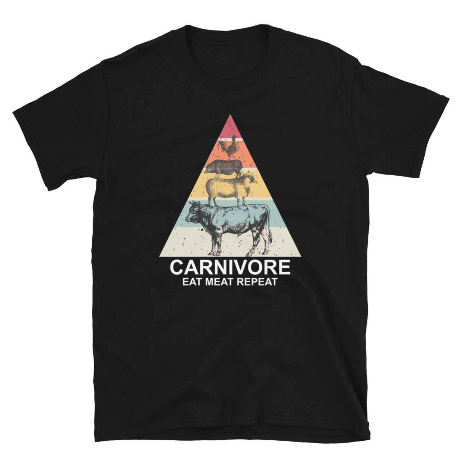 Funny Carnivore Food Pyramid T Shirt for Men and Women Carnivore Eat ...