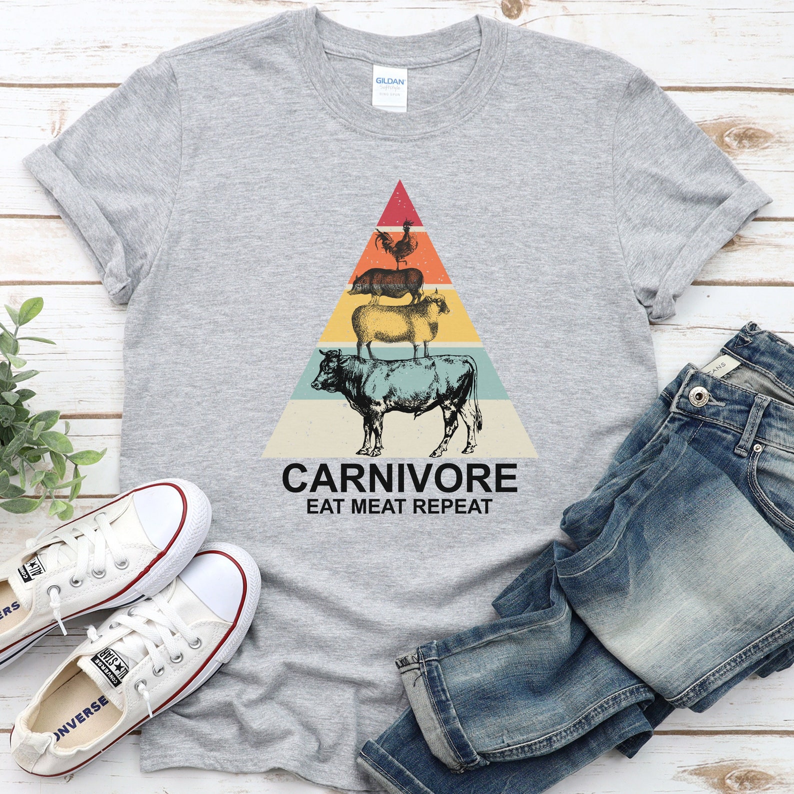 Funny Carnivore Food Pyramid T Shirt for Men and Women Carnivore Eat Meat Repeat Shirt, Matching ...