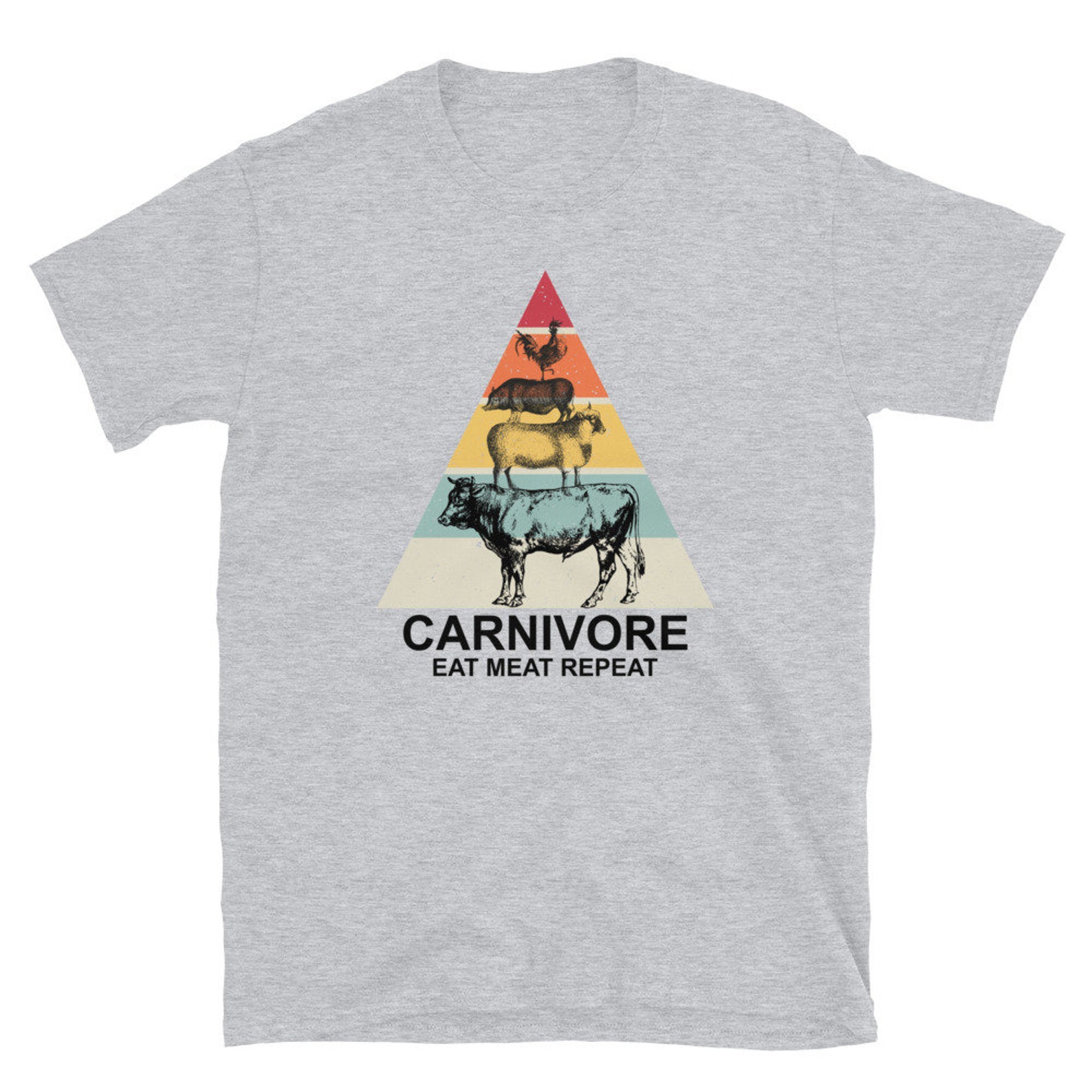 Funny Carnivore Food Pyramid T Shirt for Men and Women Carnivore Eat ...