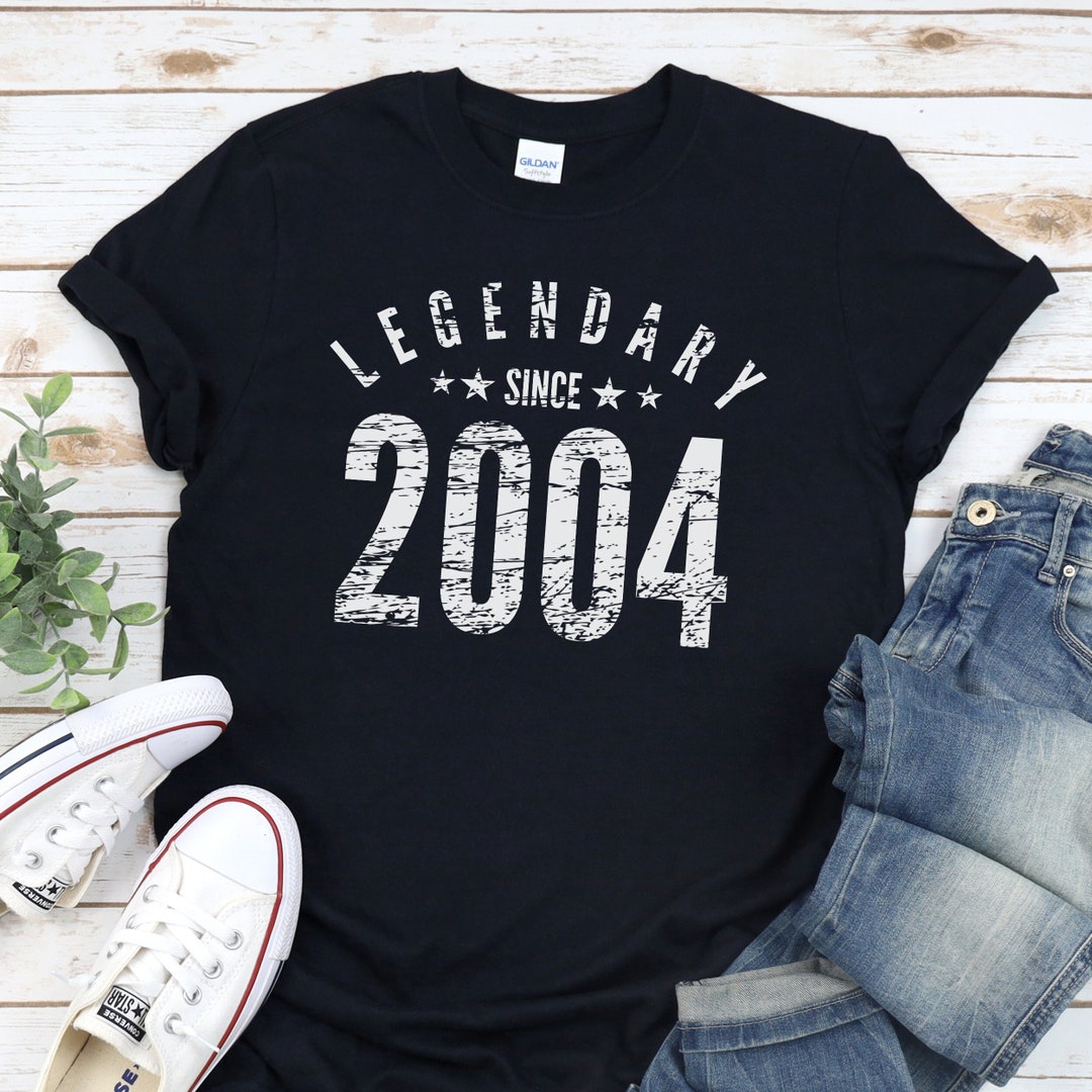 Funny 21st Birthday Gift for Men and Women: Legendary Since 2004 Shirt ...