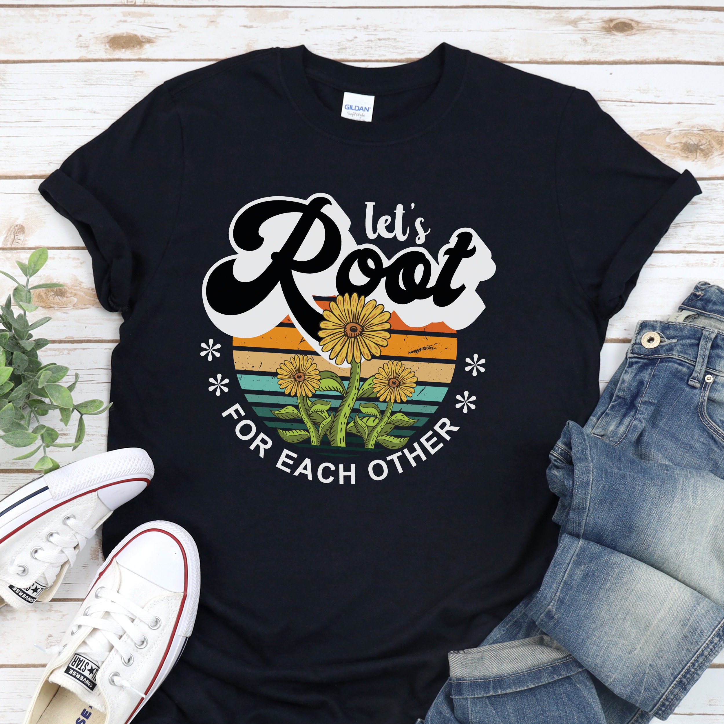Retro Best Friend Gift: Let's Root for Each Other Shirt - Etsy