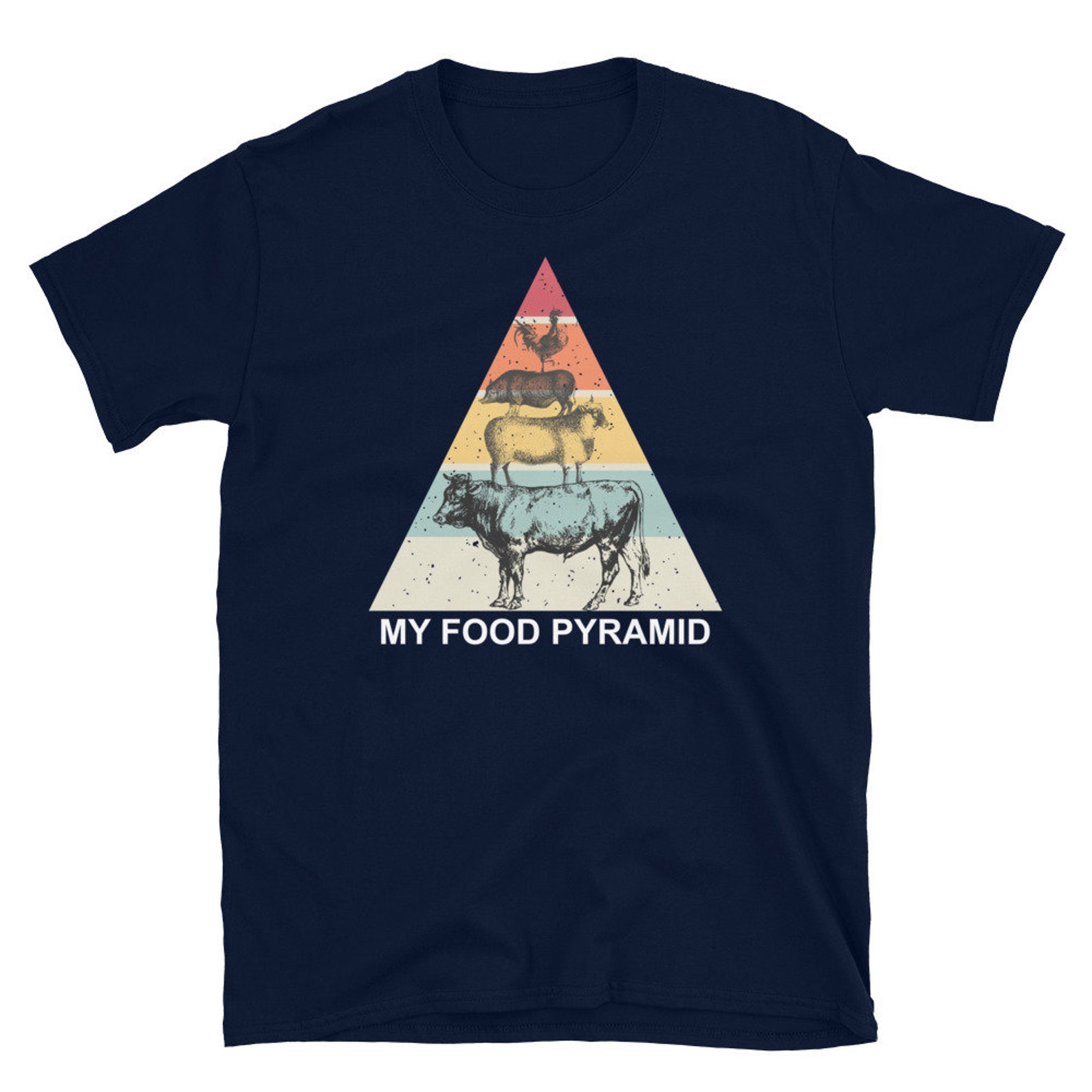 Funny Carnivore Food Pyramid T Shirt for Men and Women- My Food Pyramid ...