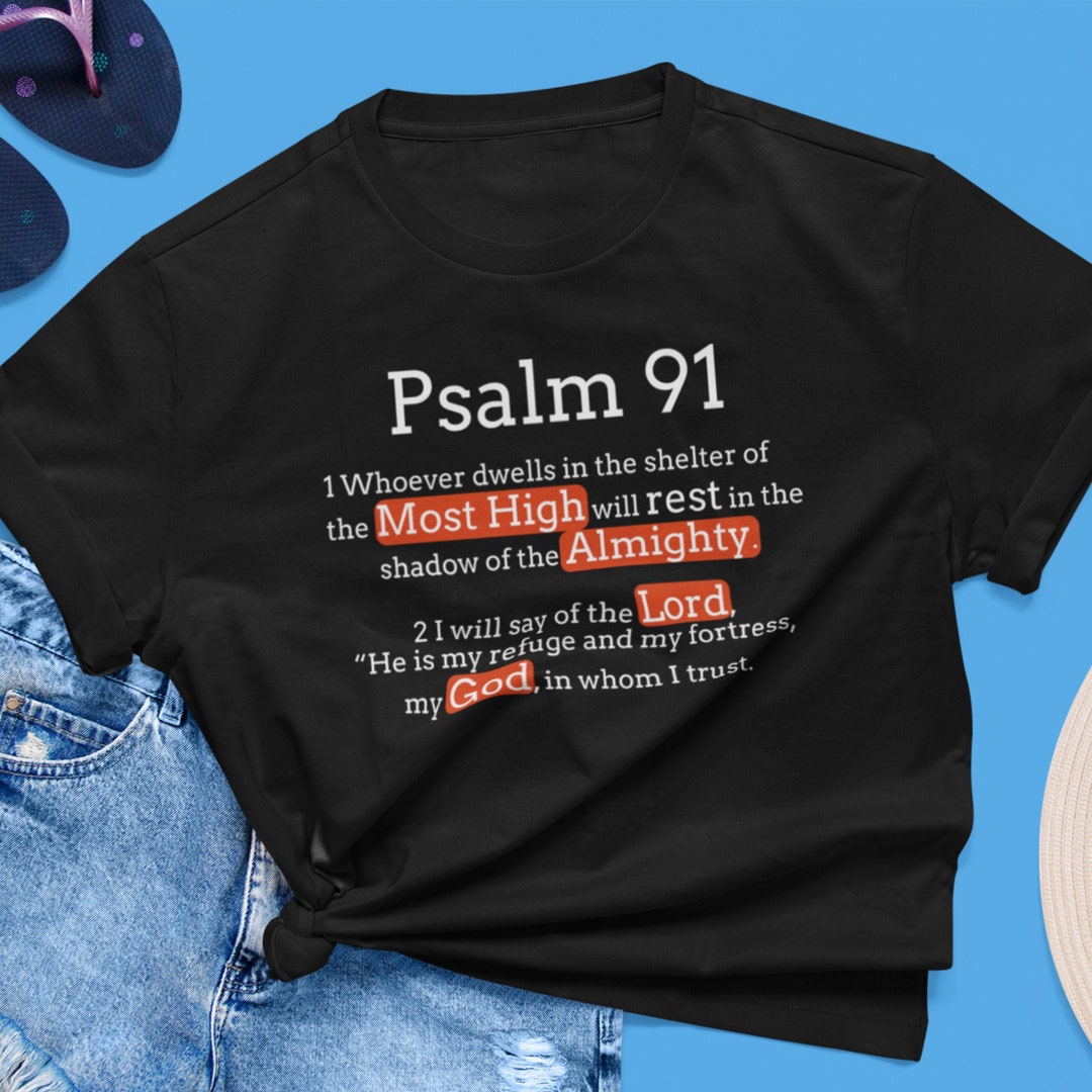 Psalm 91 Shirt, God Protection, Bible Verse Shirt, Jesus Faith T ...