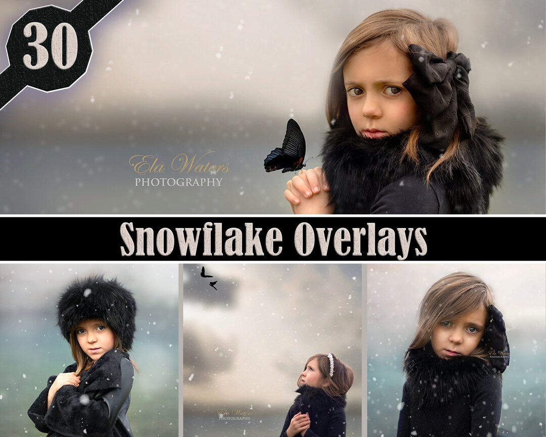 30 Snowflake Overlays | Real Snow, Falling Snow, Snow Flurry, Winter ...