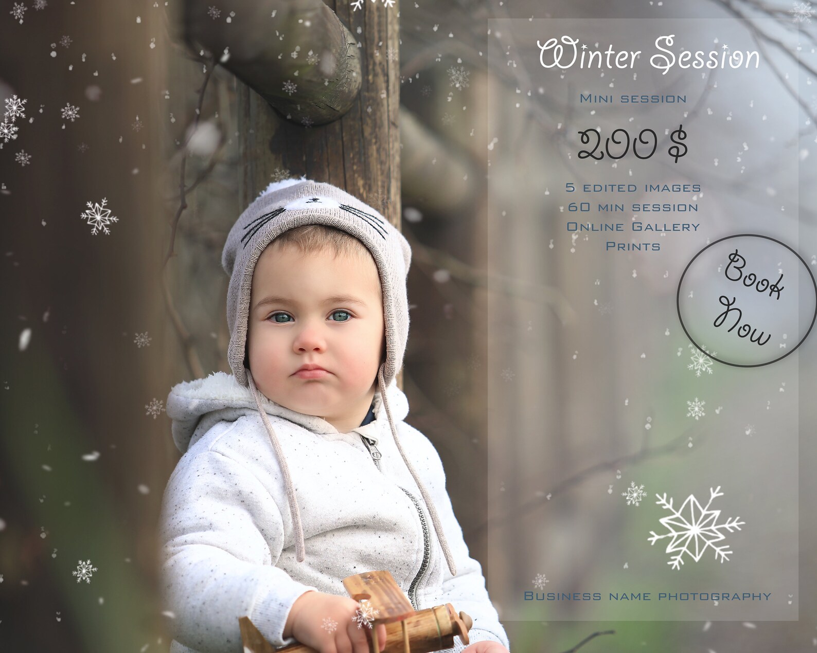 Winter Mini Session Template Snowflakes Winter photography - Etsy 日本