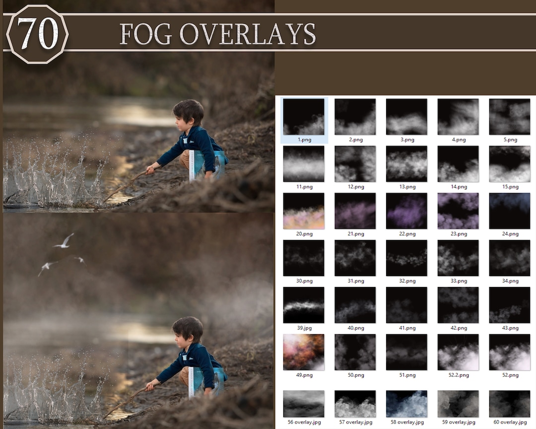 70 Fog Photoshop Overlays for Photographer, Fog Textures, Commercial ...