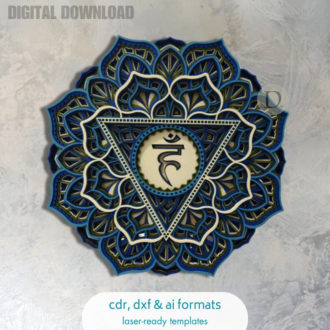 Mandala 02 the Vishuddha Chakra Mandala, Throat Chakra Wall Decor ...