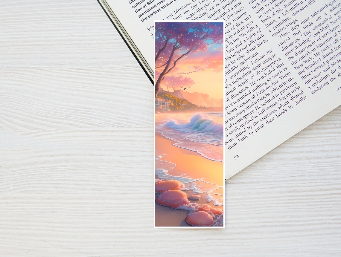 Printable Sunset Beach Bookmarks | 4 Bookmark Set | Tropical Beach ...