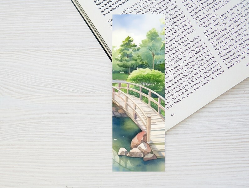 Printable Japanese Garden Bookmarks | Set of 4 | Japan Watercolor ...