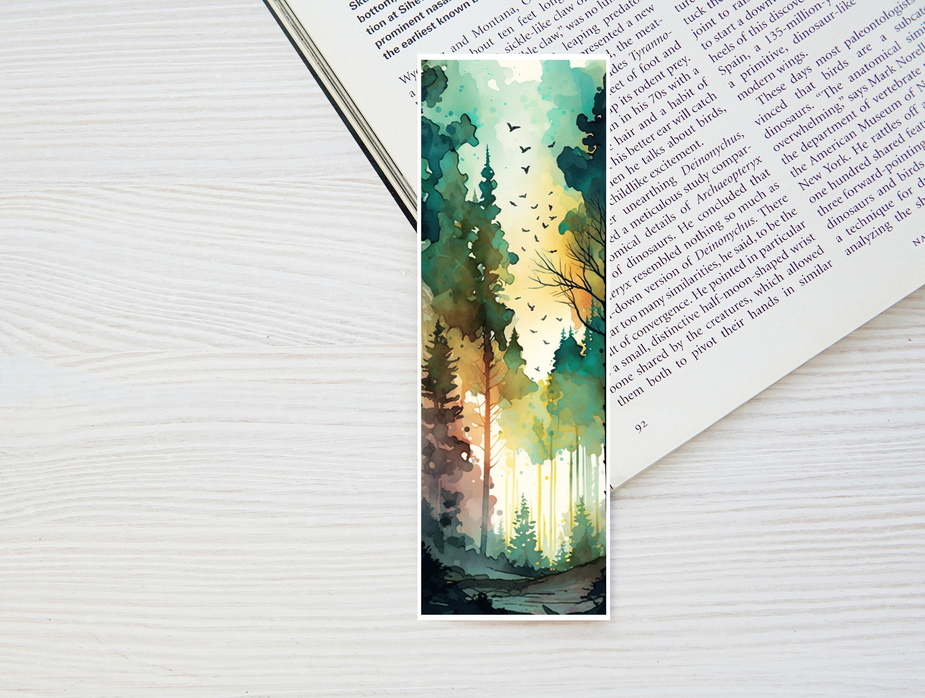Printable Watercolor Forest Bookmark 4 Bookmark Set Fantasy Bookmark ...