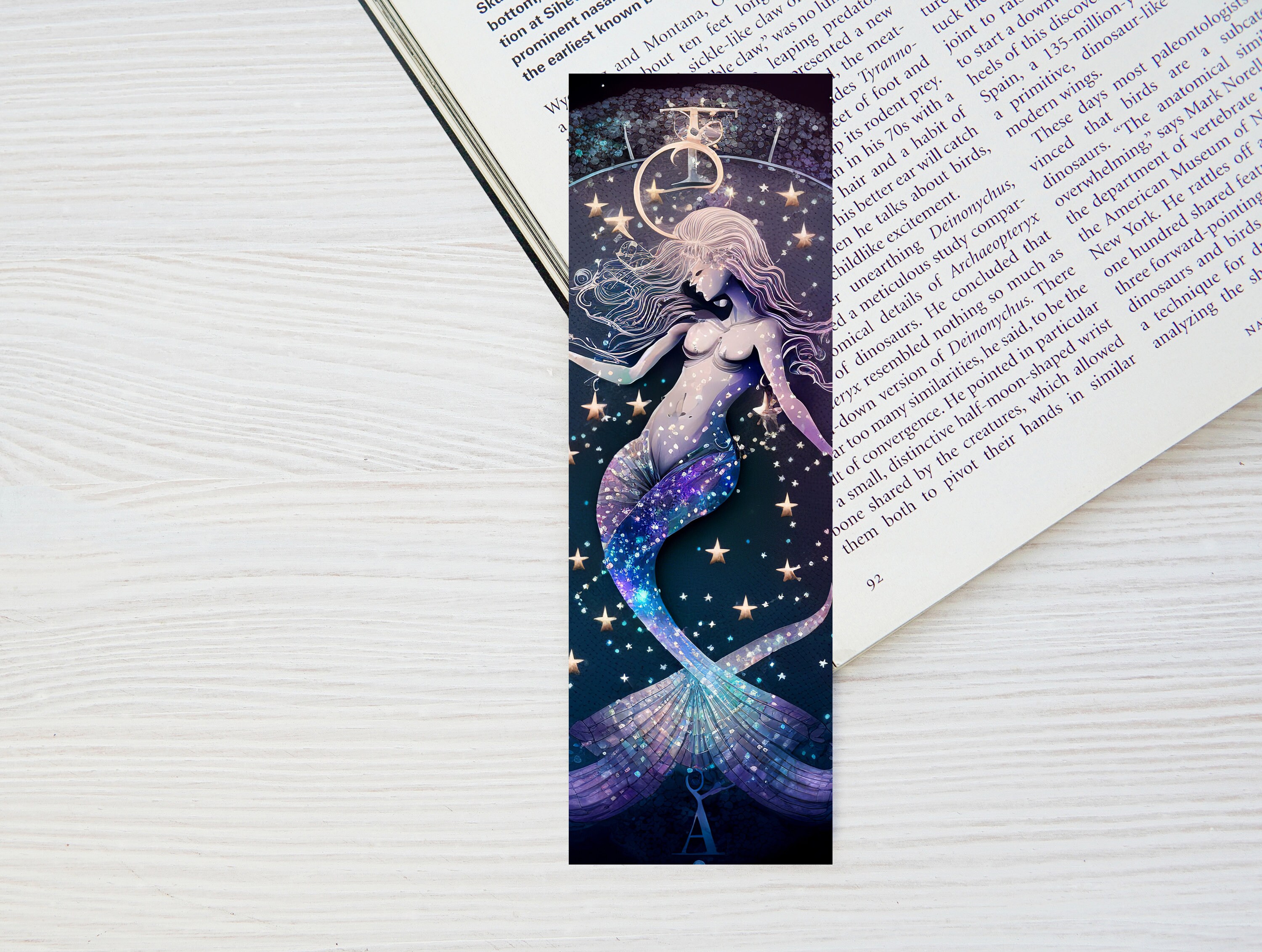 Printable Mermaid Bookmarks Set of 4 Cosmic Celestial Beautiful ...