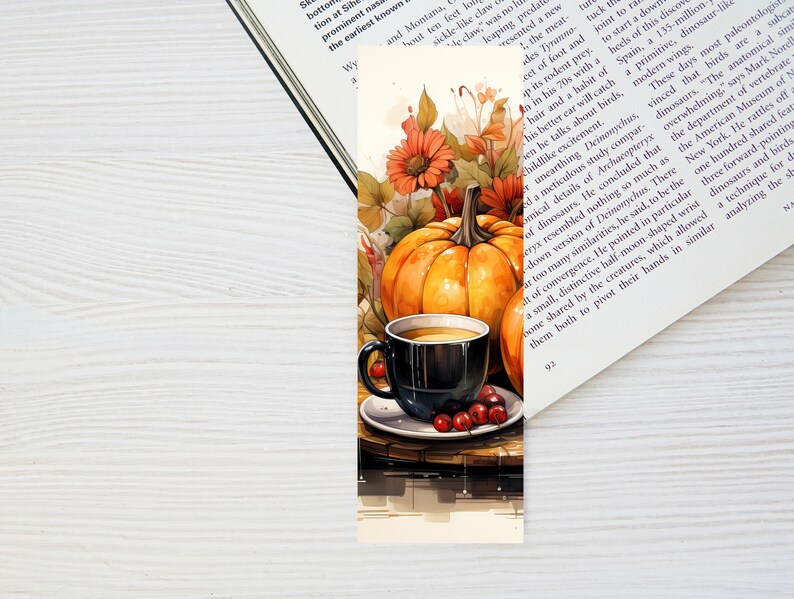 Printable Pumpkin Fall Bookmark 4 Bookmark Set Halloween Bookmark ...