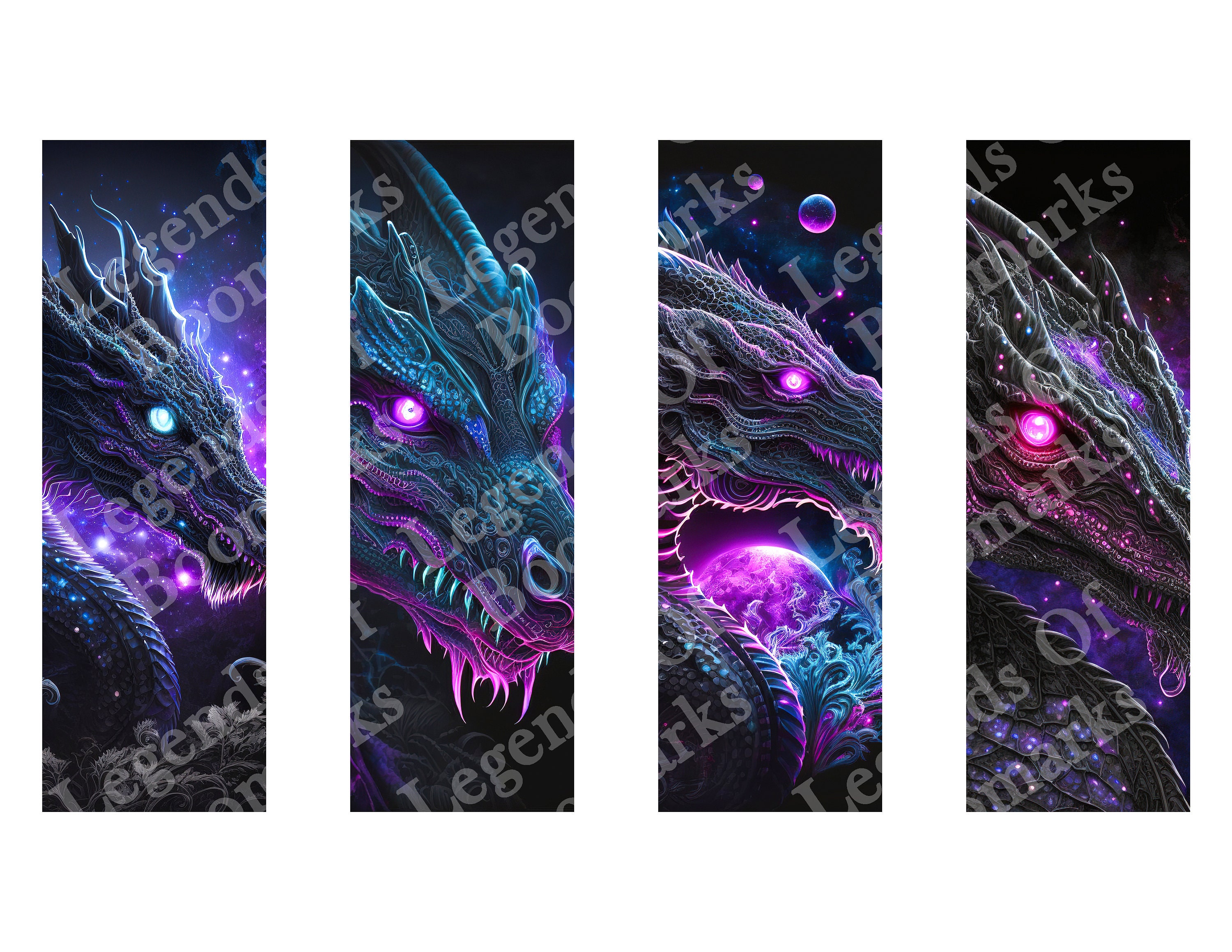 16 Printable Dragon Bookmarks Set of 16 Bundle Fantasy - Etsy