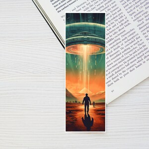 Printable Retro Sci-fi Bookmarks | Set of 4 | Vintage Retro Space | UFO ...