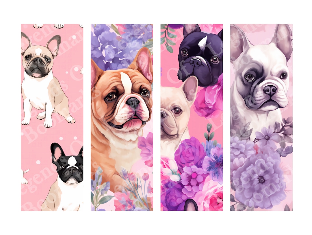 Printable French Bulldog Bookmarks | Set of 4 Bundle | Frenchie ...