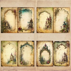 12 Printable Vintage Fairytale Junk Journal Pages - Fantasy Junk ...