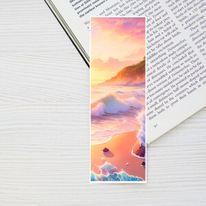 Printable Sunset Beach Bookmarks | 4 Bookmark Set | Tropical Beach ...