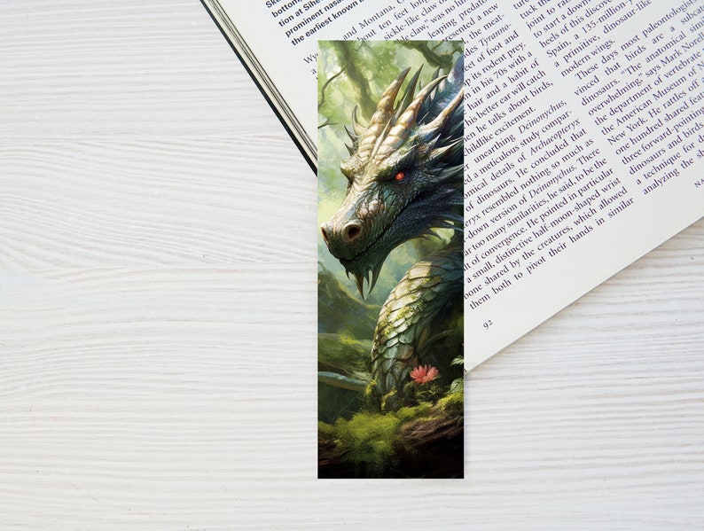 Printable Dragon Bookmarks Set of 4 Bundle Green Dragon Bookmark ...