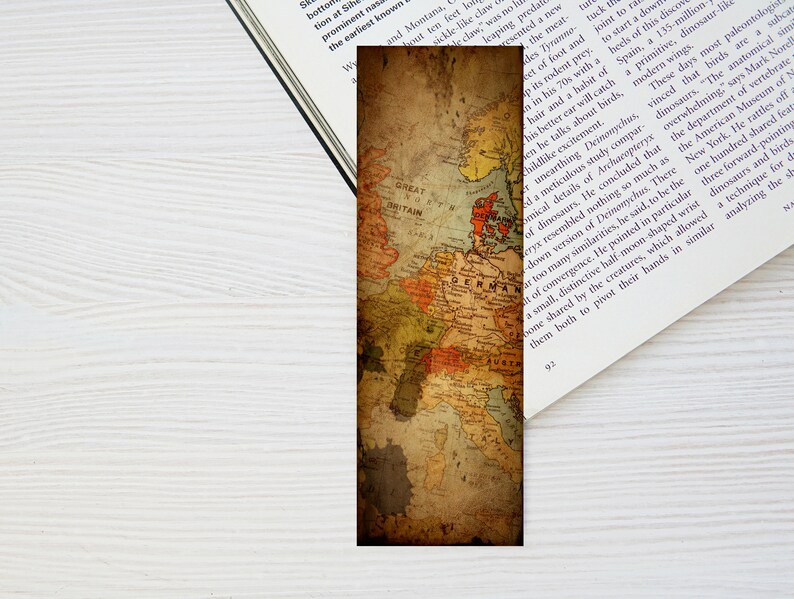 Printable Vintage Map Bookmarks Set of 4 Retro Map Bookish Gift Fantasy ...