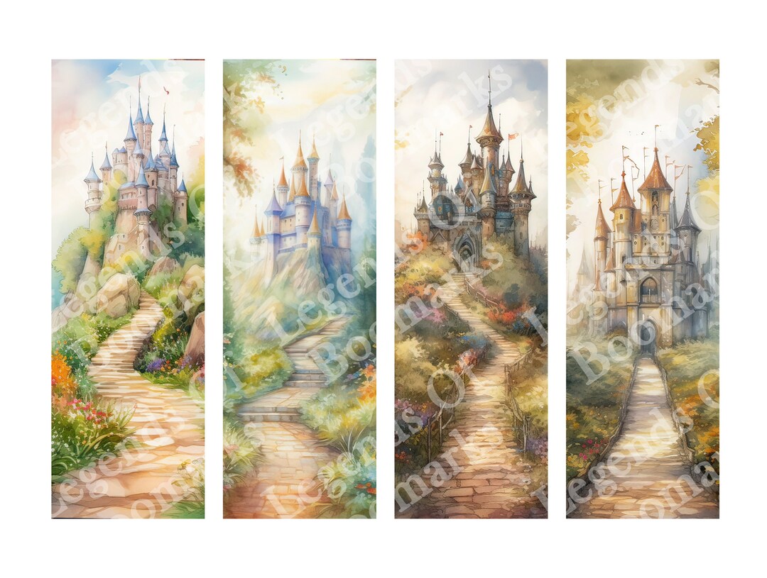 Printable Cute Fantasy Castle Bookmarks | Set of 4 Bundle | Fairytale ...