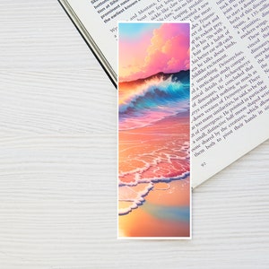 Printable Sunset Beach Bookmarks | 4 Bookmark Set | Tropical Beach ...