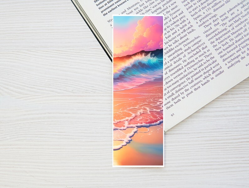 Printable Sunset Beach Bookmarks | 4 Bookmark Set | Tropical Beach ...