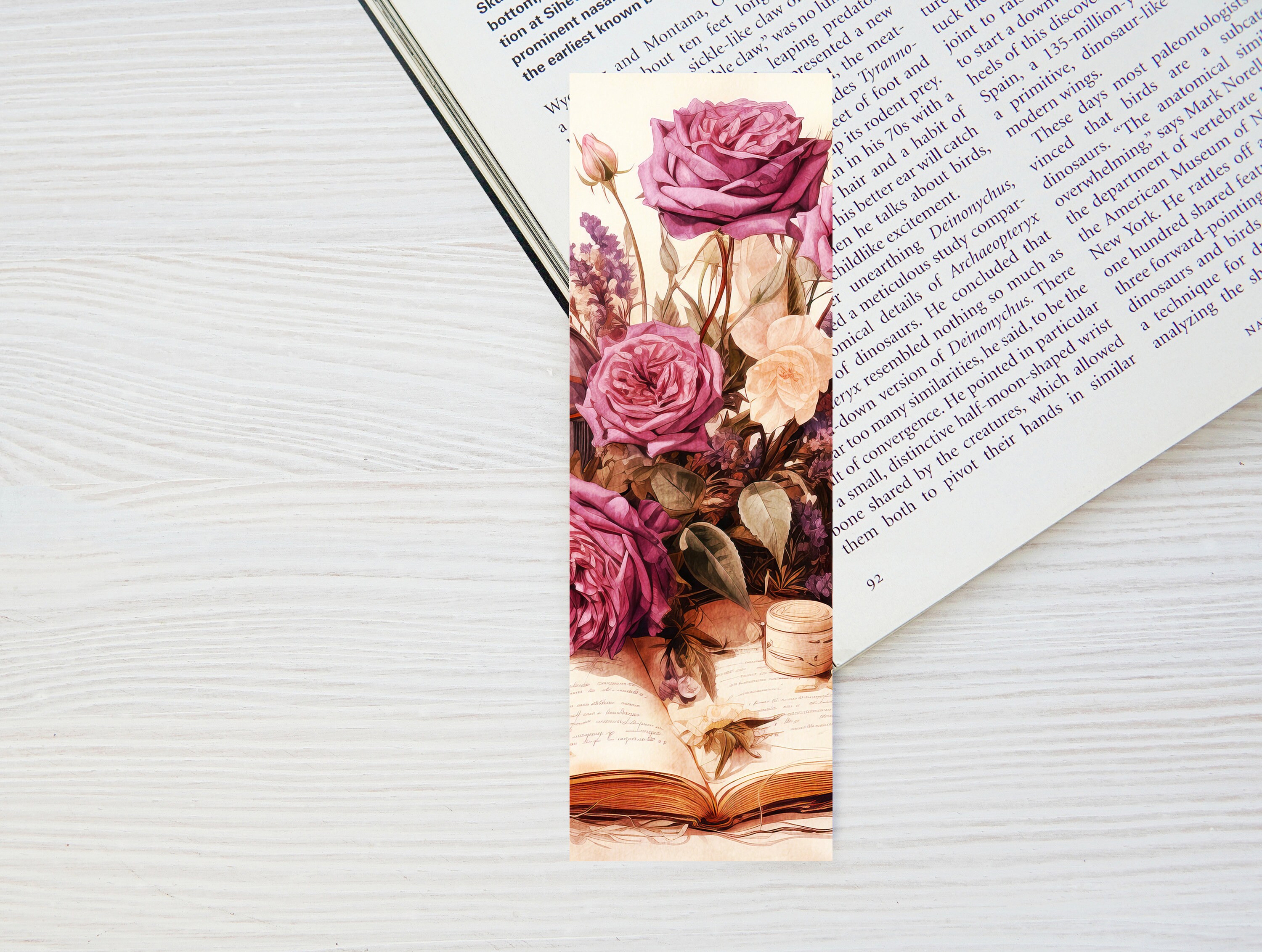 Printable Purple Gothic Roses Bookmarks Set of 4 Bookmark Purple Flower ...