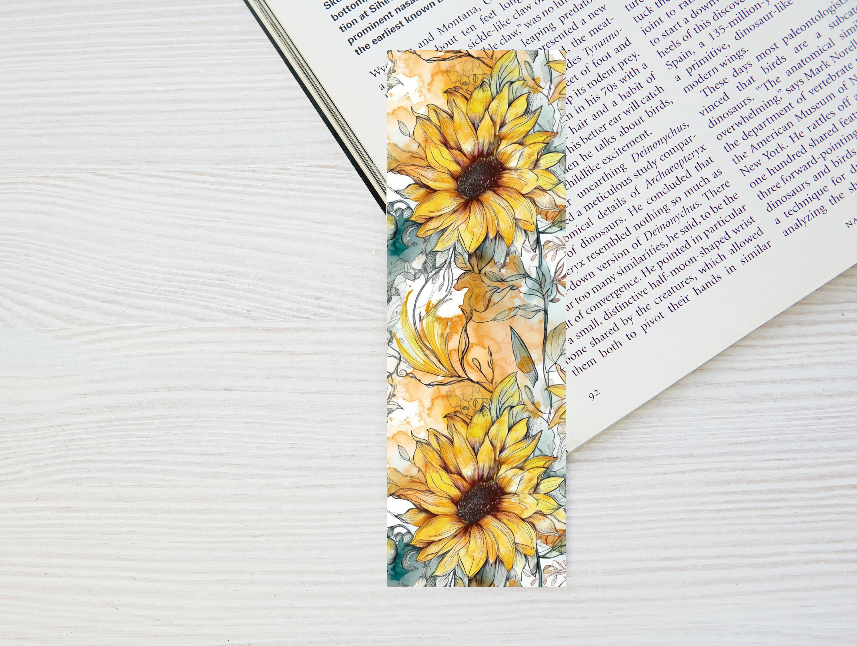 Printable Sunflower Bookmarks | Set of 4 Bundle | Floral Bookmark ...