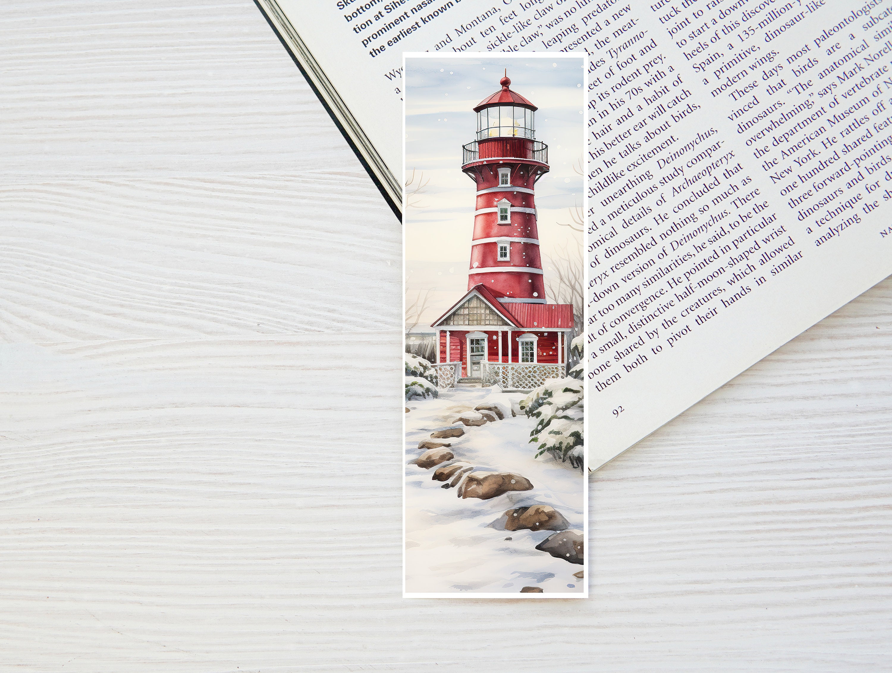 Printable Winter Lighthouse Bookmarks | Set of 4 Bookmark | Watercolor ...