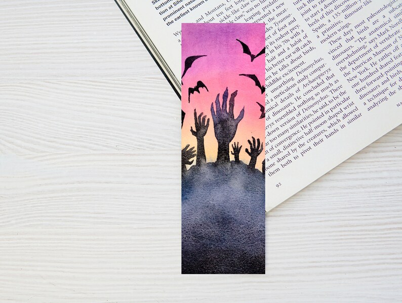 Printable Spooky Halloween Bookmark | 4 Bookmark Set | Unique Bookmark ...