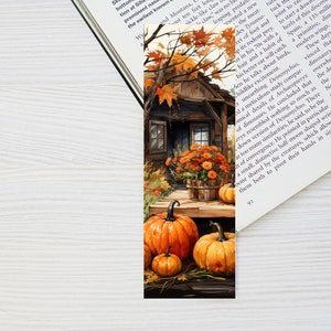 Printable Pumpkin Fall Bookmark 4 Bookmark Set Halloween Bookmark ...