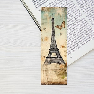 Printable Paris Eiffel Tower Bookmarks | Set of 4 | Digital Bookmark ...