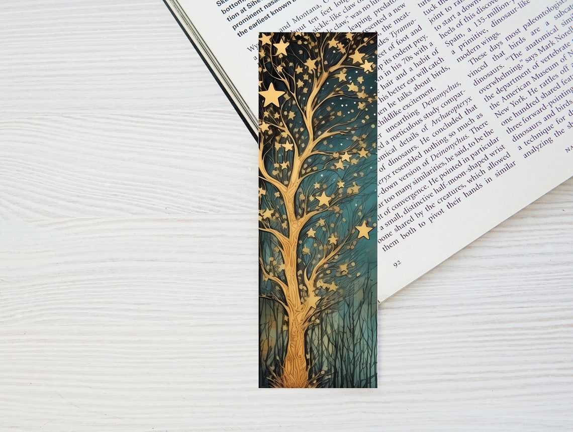 Printable Whimsical Starry Night Bookmark 4 Bookmark Set - Etsy