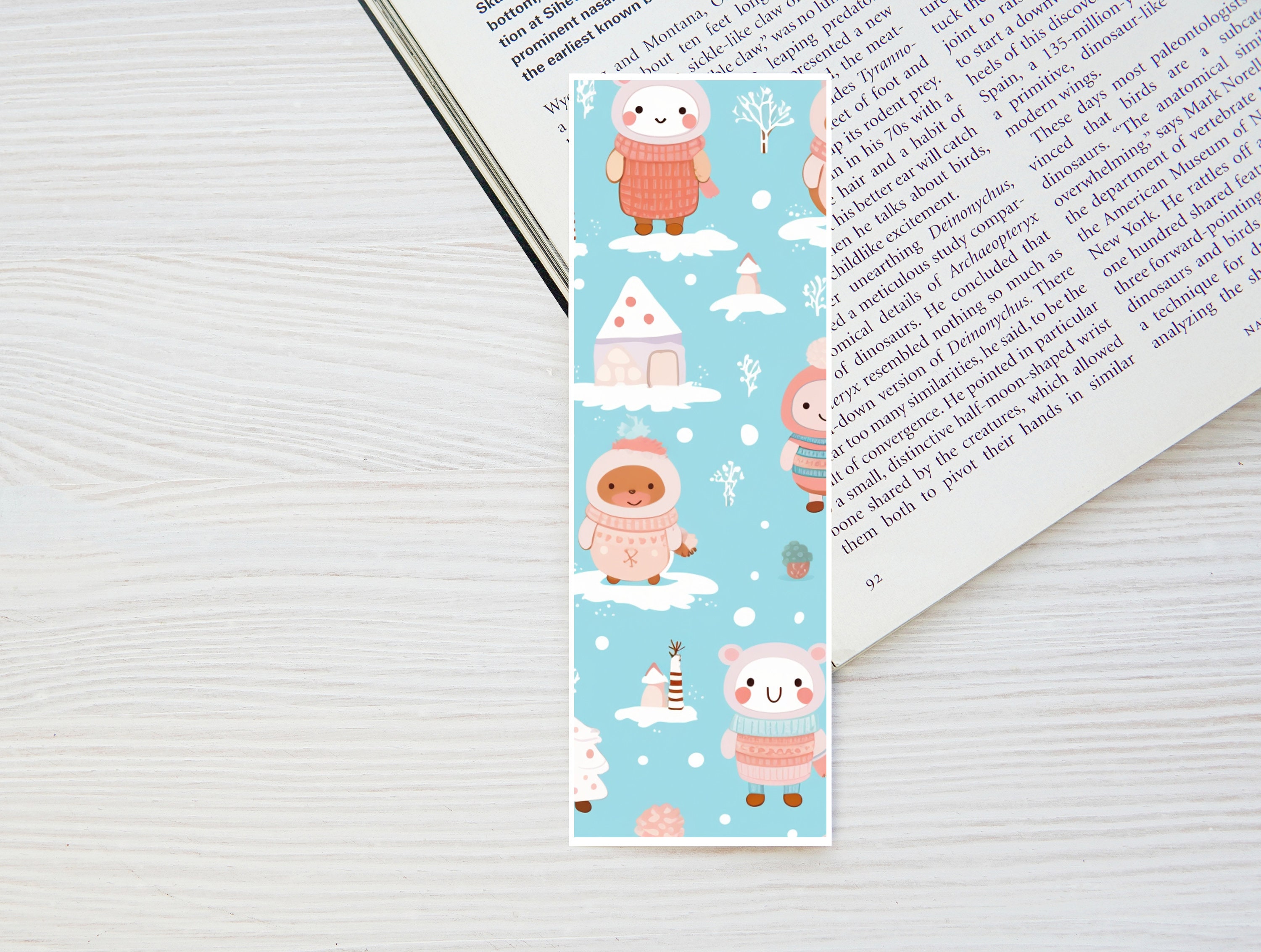 Printable Kawaii Winter Bookmarks 4 Bookmark Set Cute Kawaii Bookmarks ...