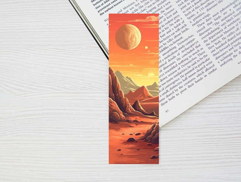 Printable Sci-fi Dune Red Planet Bookmarks | 4 Bookmark Set | Mars ...
