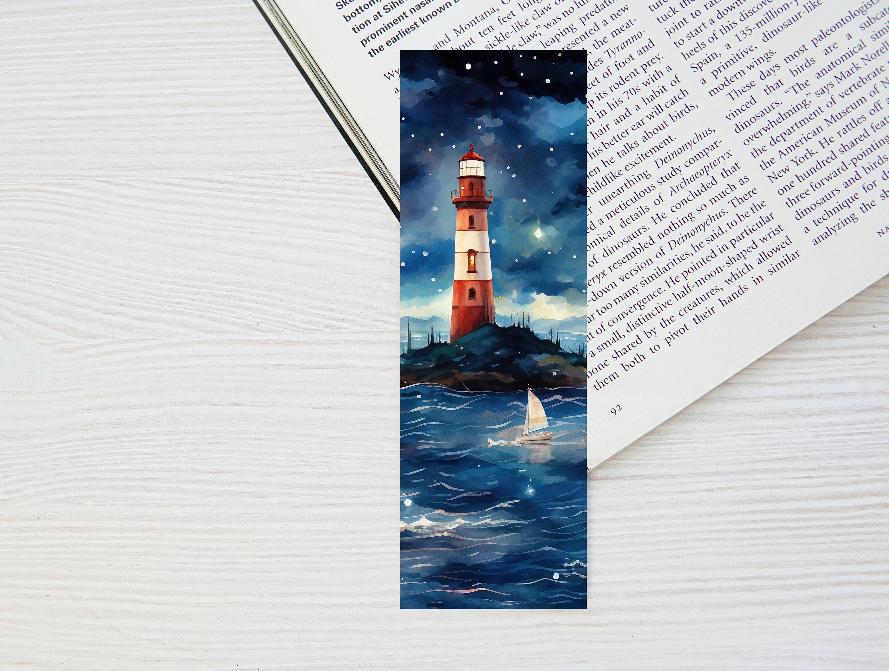 Printable Lighthouse Starry Night Bookmarks Set of 4 Bookmark Sail ...