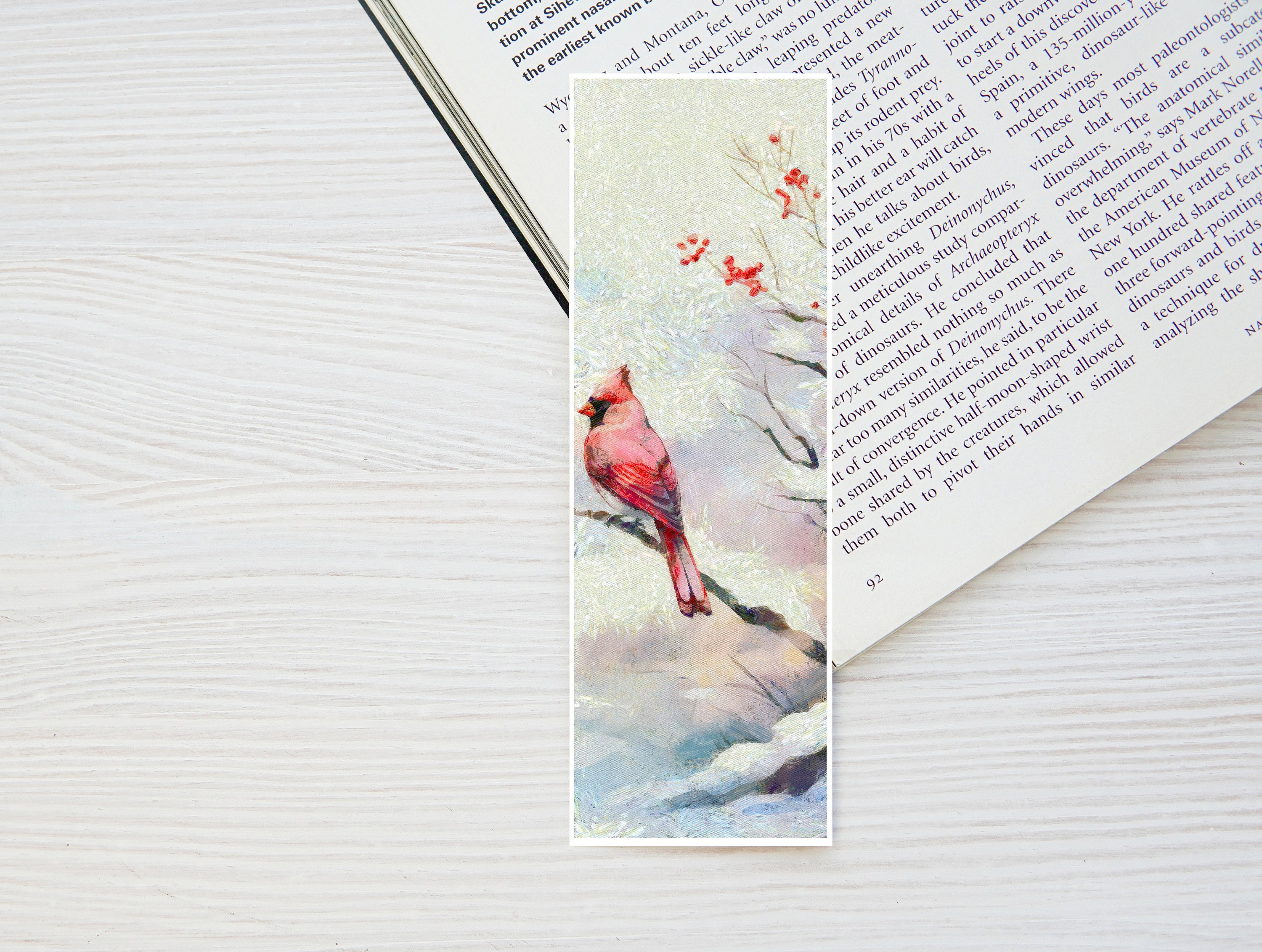Printable Watercolor Cardinal Bookmarks Set of 4 Bundle Winter Red Bird Bookmark Christmas ...
