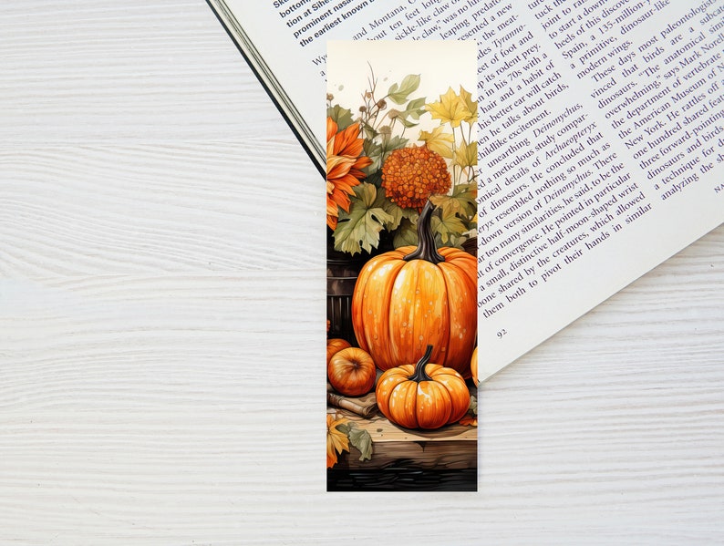 Printable Pumpkin Fall Bookmark 4 Bookmark Set Halloween Bookmark ...