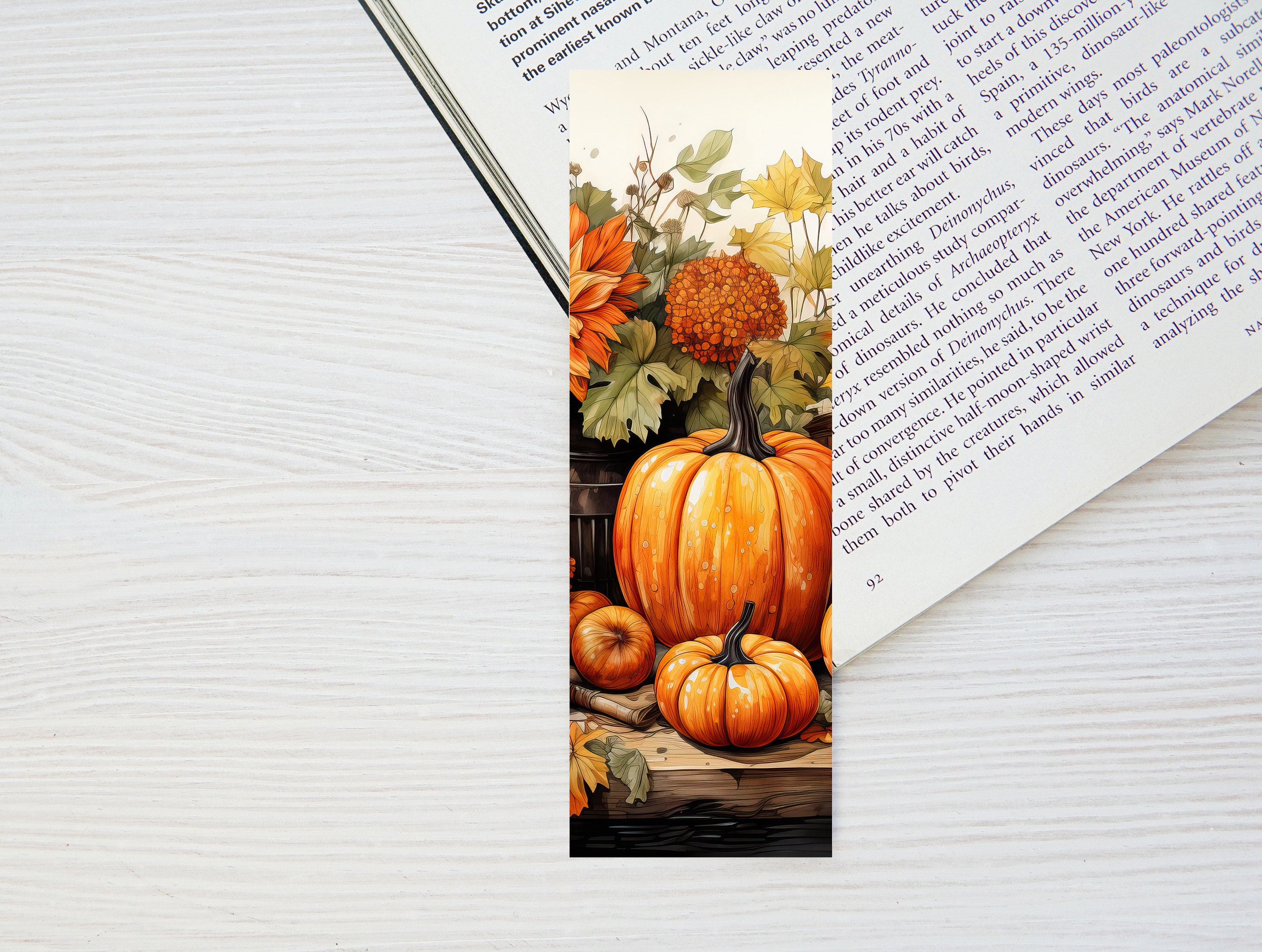 Printable Pumpkin Fall Bookmark 4 Bookmark Set Halloween Bookmark ...