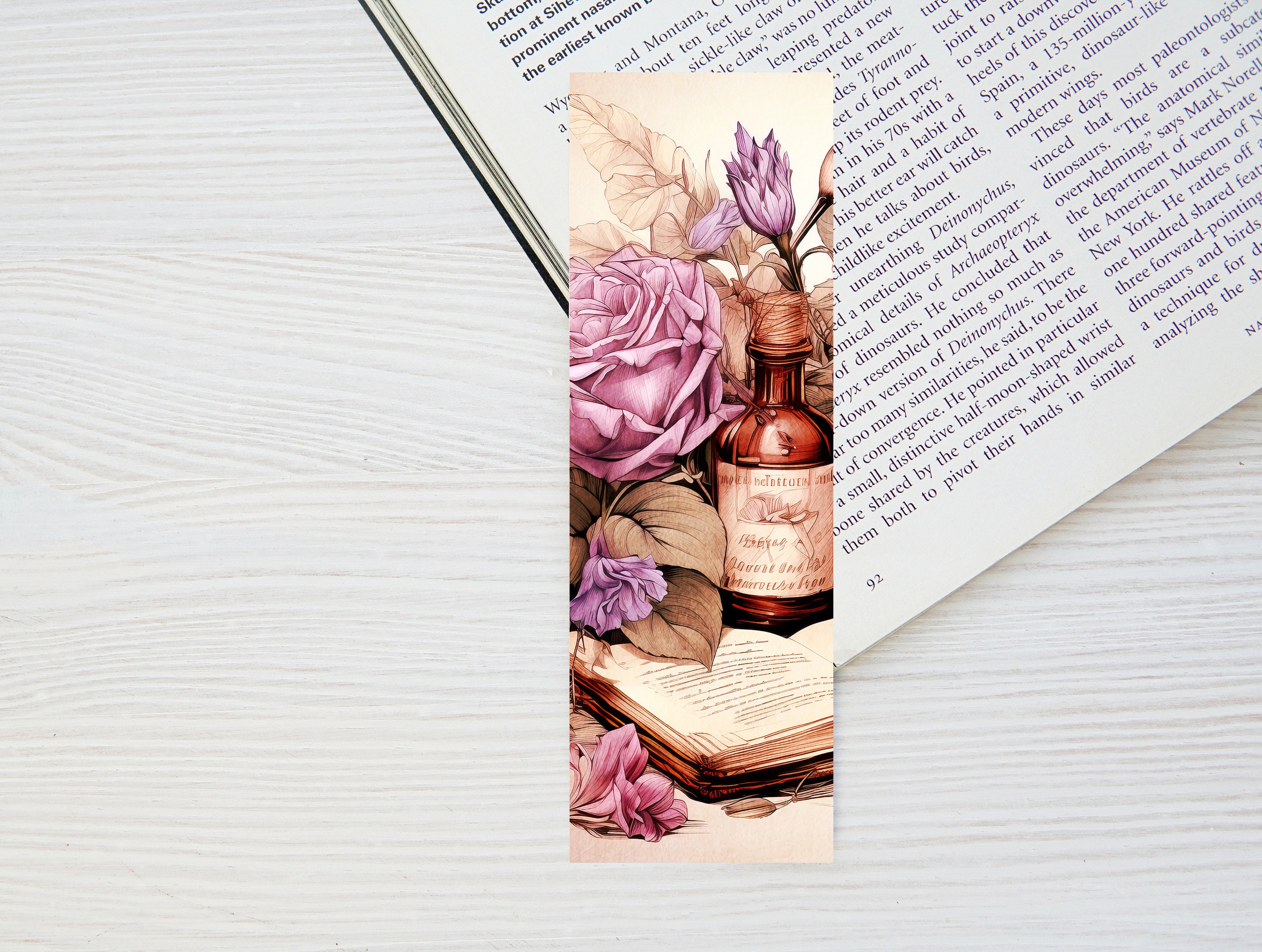 Printable Purple Gothic Roses Bookmarks Set of 4 Bookmark Purple Flower ...