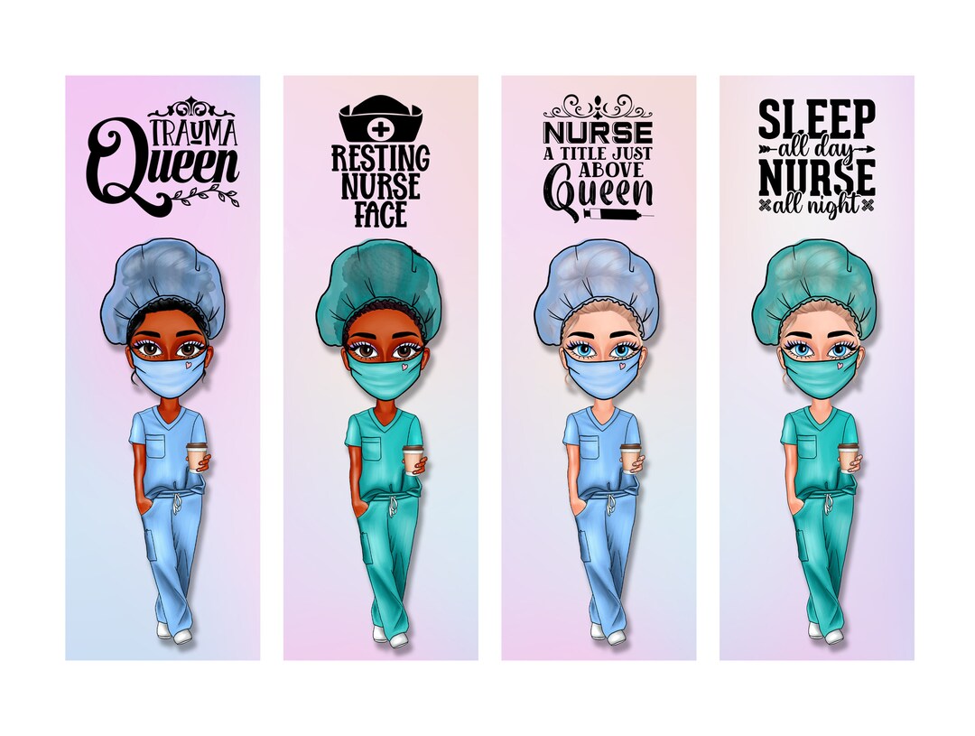 Printable Nurse Bookmarks | Set of 4 | Nurse Life Bookmarks | Nurse ...