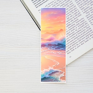 Printable Sunset Beach Bookmarks | 4 Bookmark Set | Tropical Beach ...