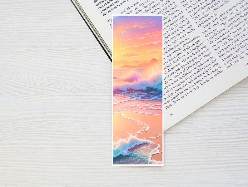 Printable Sunset Beach Bookmarks | 4 Bookmark Set | Tropical Beach ...